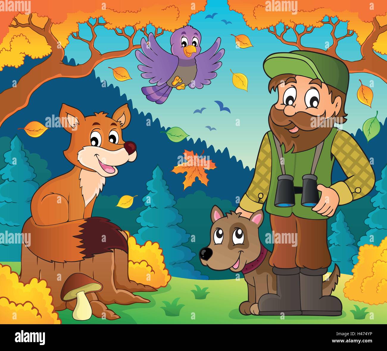 Forester theme image 9 - eps10 vector illustration Stock Vector Image ...