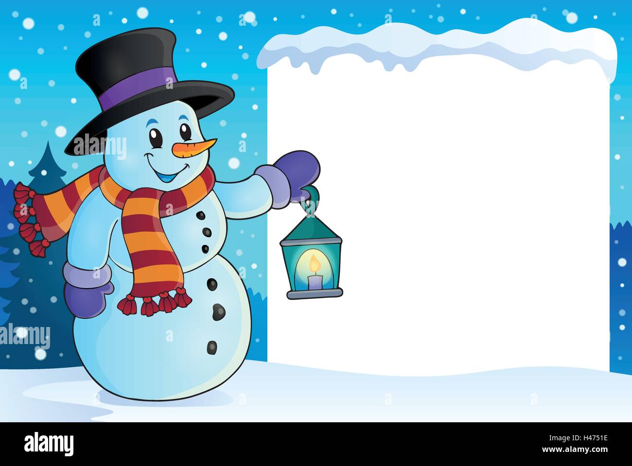 Frame with snowman topic 4 - eps10 vector illustration Stock Vector ...