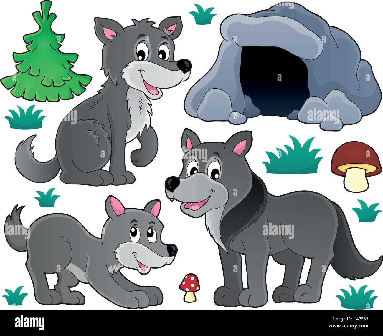 Wolves theme set 1 - eps10 vector illustration Stock Vector Image & Art ...