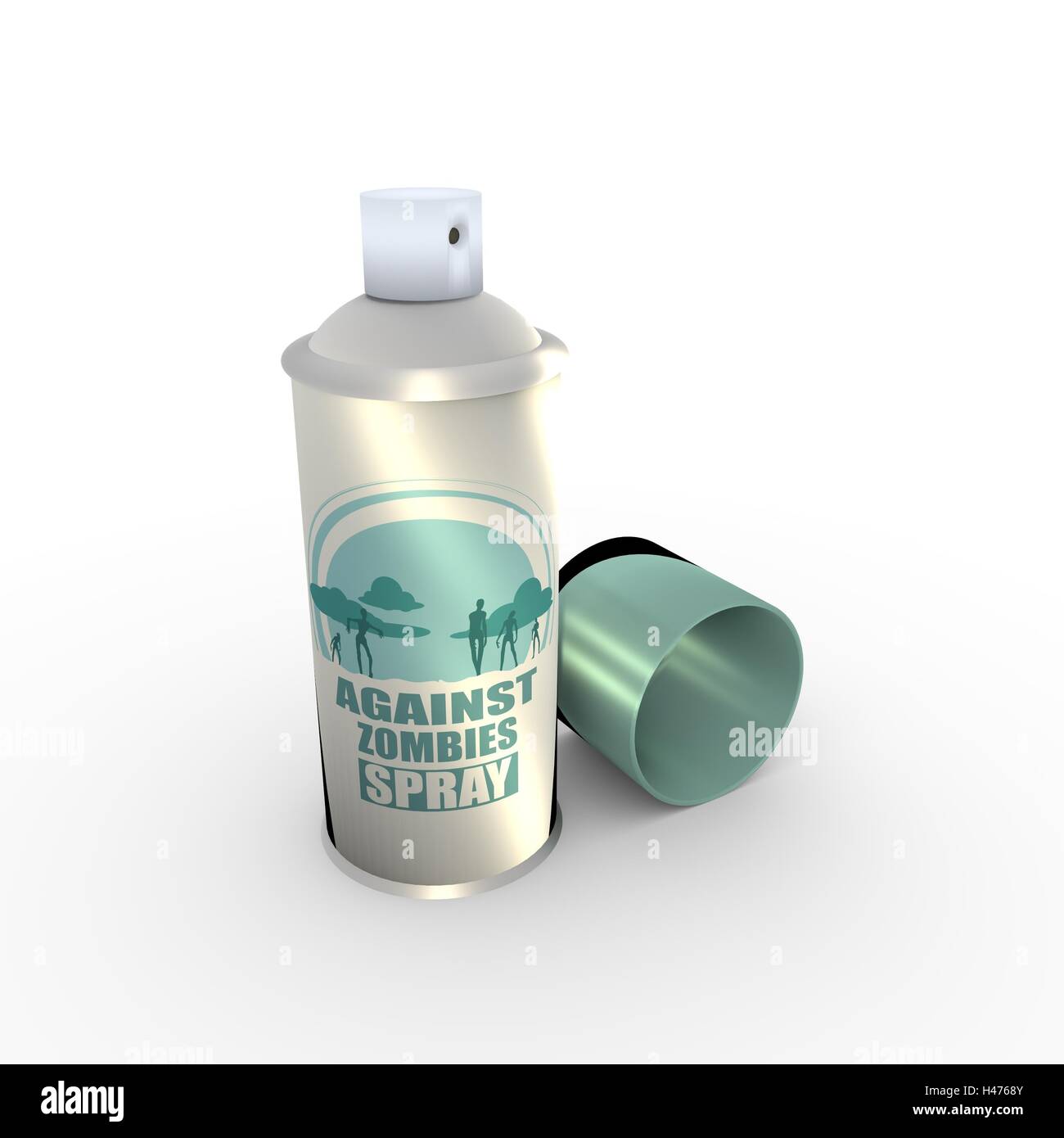 Illustration of anti zombies spray with cap Stock Photo - Alamy