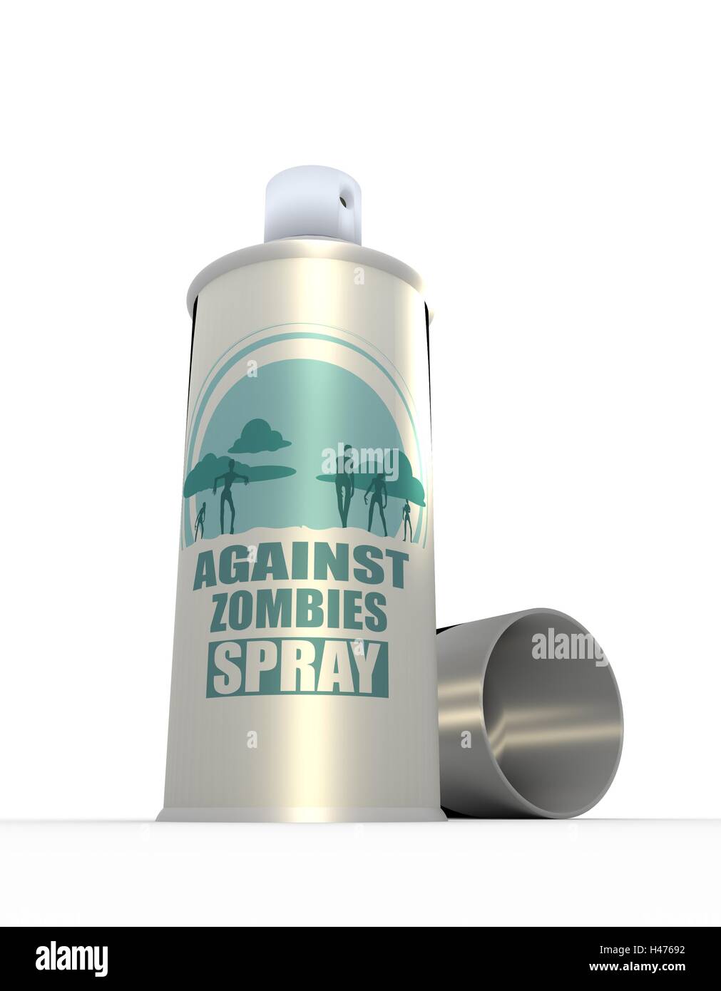 Illustration of anti zombies spray with cap Stock Photo - Alamy