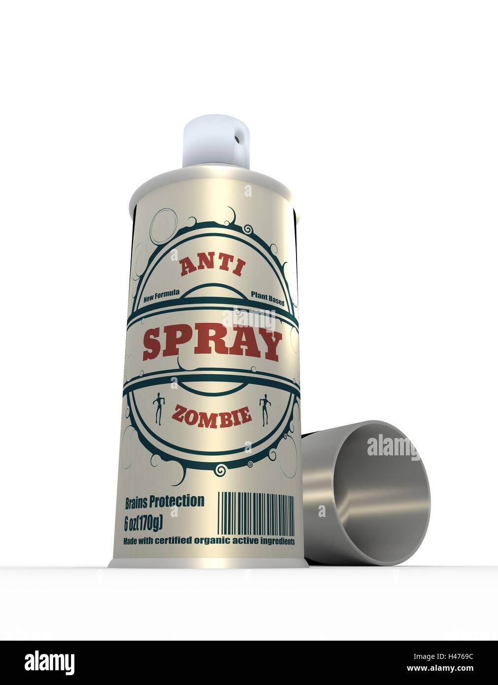 Illustration of anti zombies spray with cap Stock Photo - Alamy