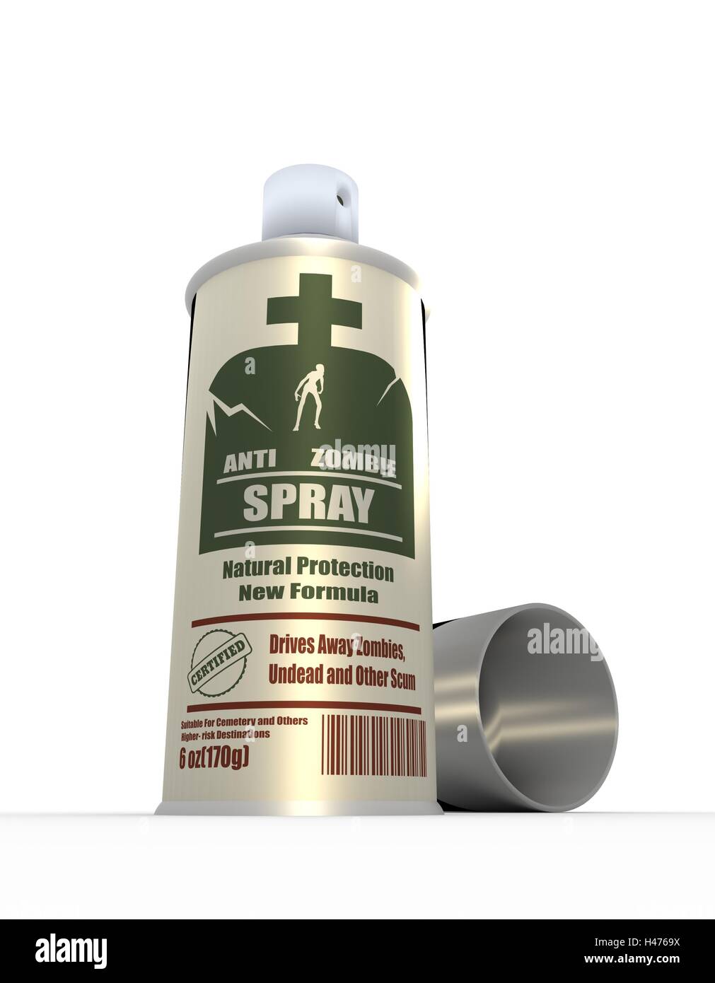 Illustration of anti zombies spray with cap Stock Photo - Alamy