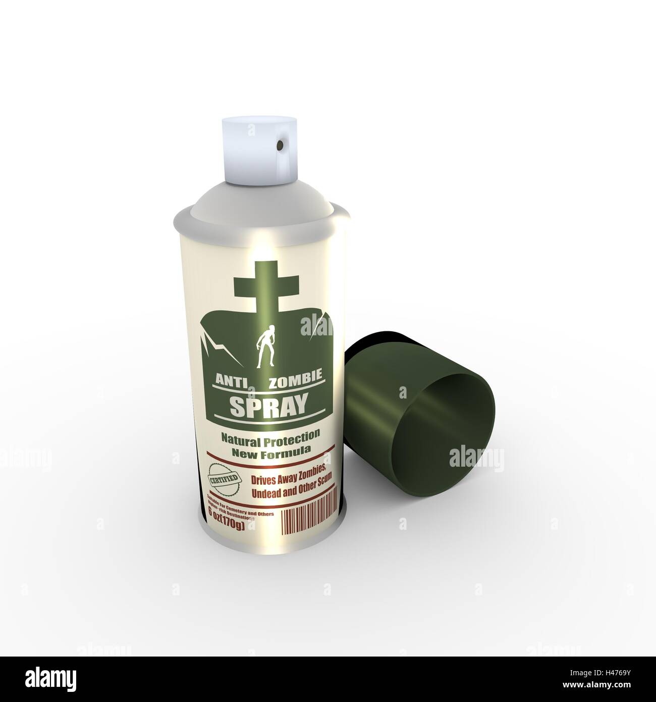 Illustration of anti zombies spray with cap Stock Photo - Alamy
