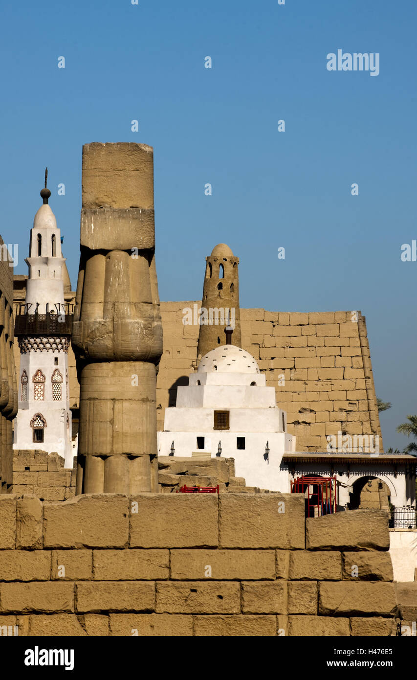 Egypt, Luxor, Luxor temple, mosque the saint Abu el-Haggag on the ...
