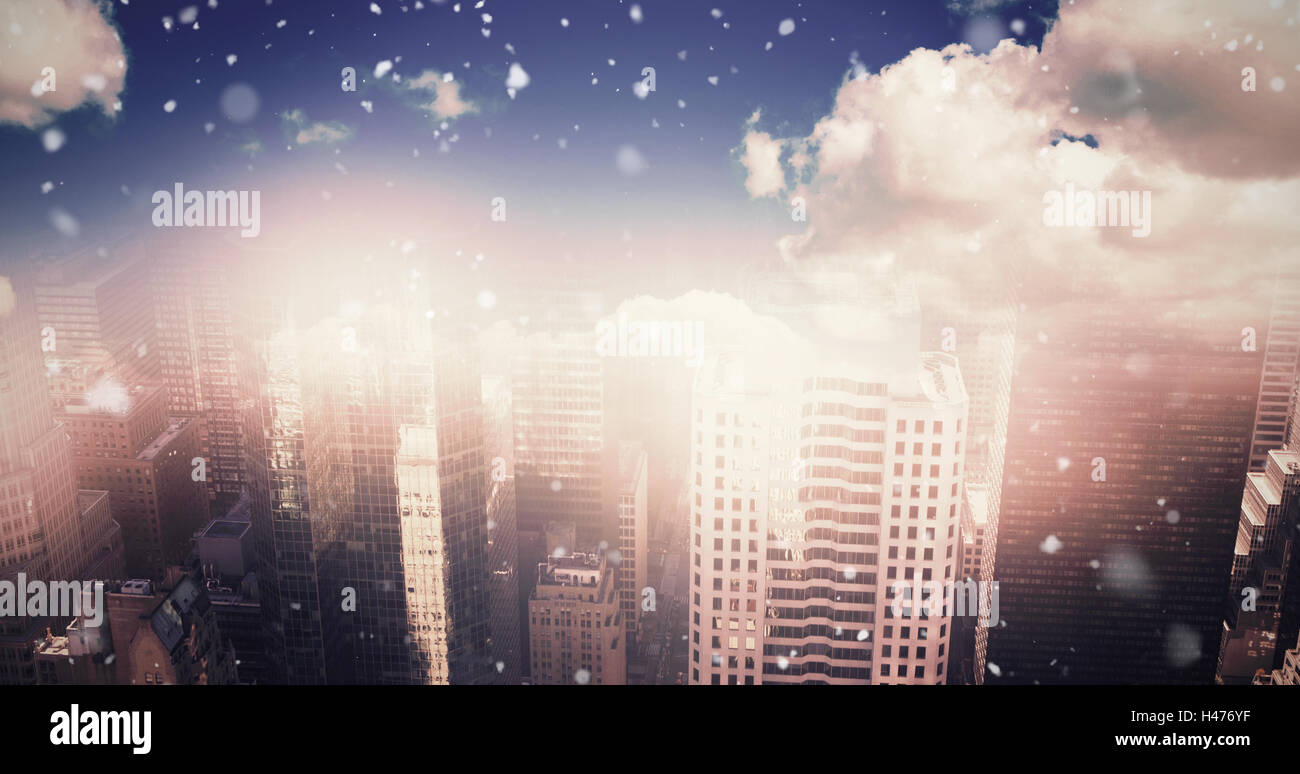 Composite image of snow falling Stock Photo - Alamy