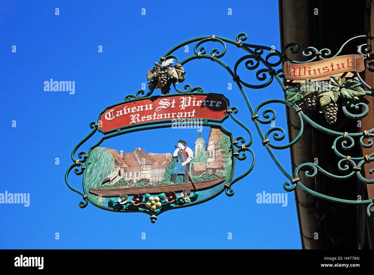 France, region, Alsace, Colmar, sign, restaurant Stock Photo - Alamy