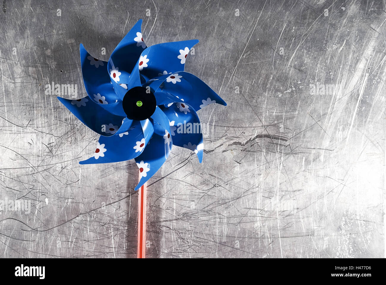 Blue wind turbine Stock Photo - Alamy