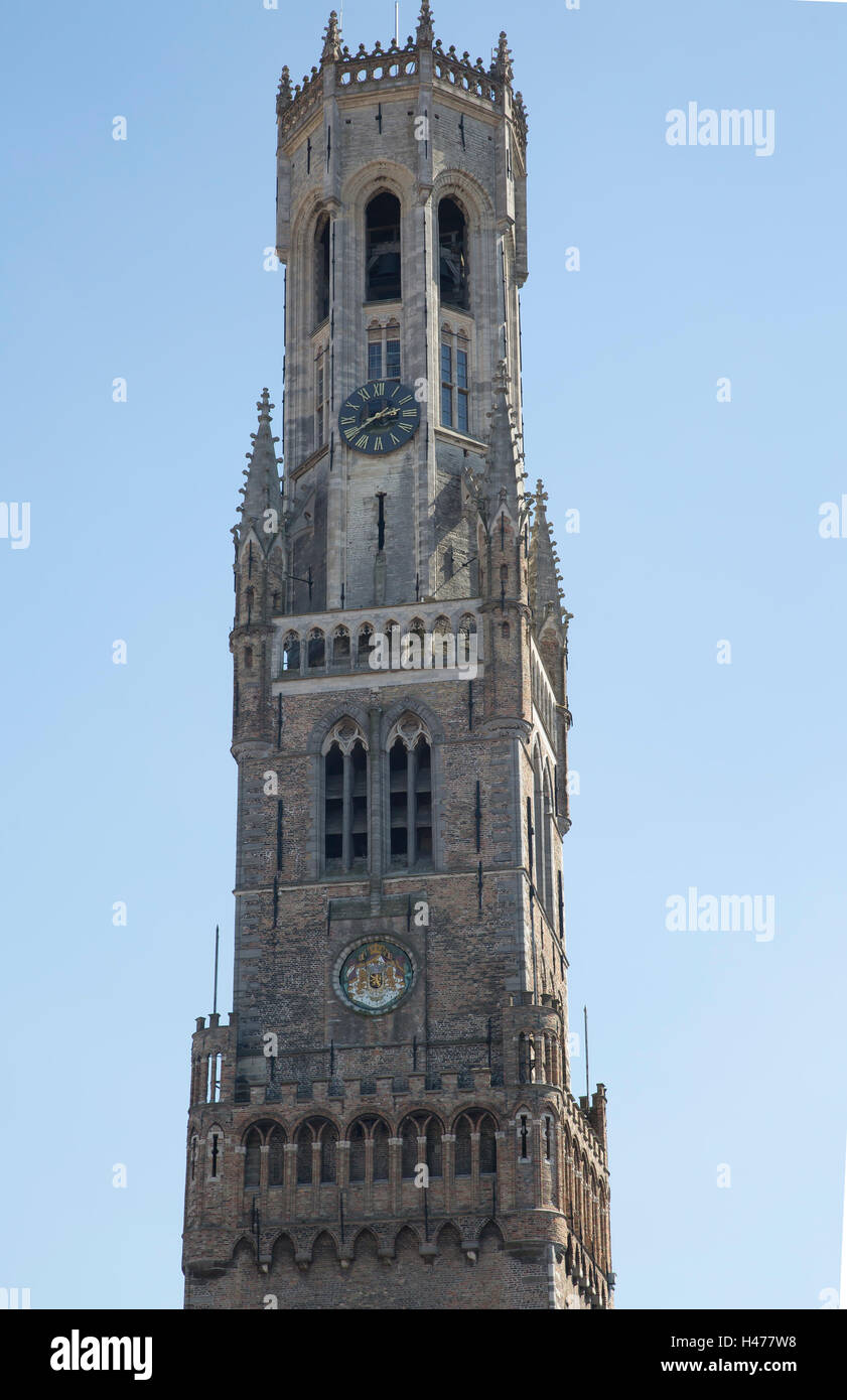 The belfry of Bruges is a medieval bell tower in the historical centre ...