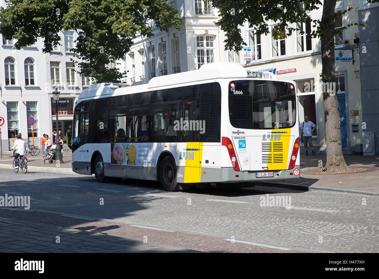 City bus in Bruges Belgium Stock Photo - Alamy