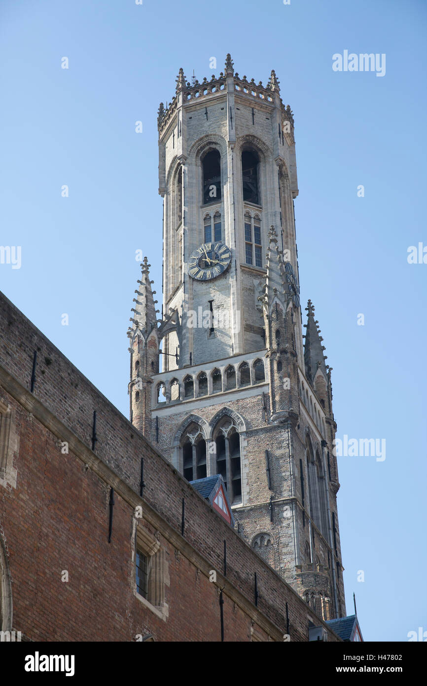 The belfry of Bruges is a medieval bell tower in the historical centre ...
