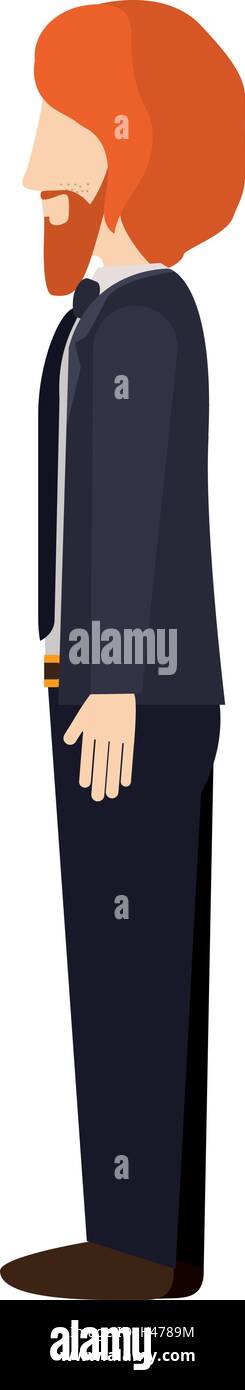 man standing with left profile ginger hair Stock Vector Image & Art - Alamy