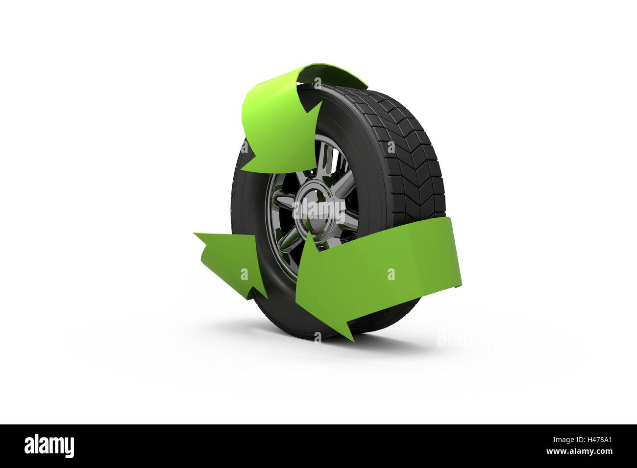 Wheel with green arrows Stock Photo - Alamy
