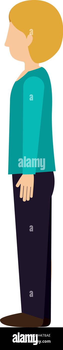 woman standing with left profile blond Stock Vector Image & Art - Alamy