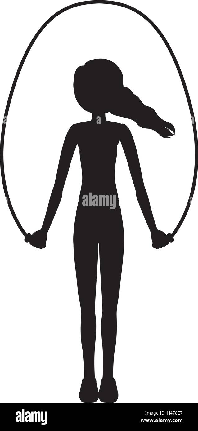 silhouette woman jump rope up Stock Vector Image & Art - Alamy