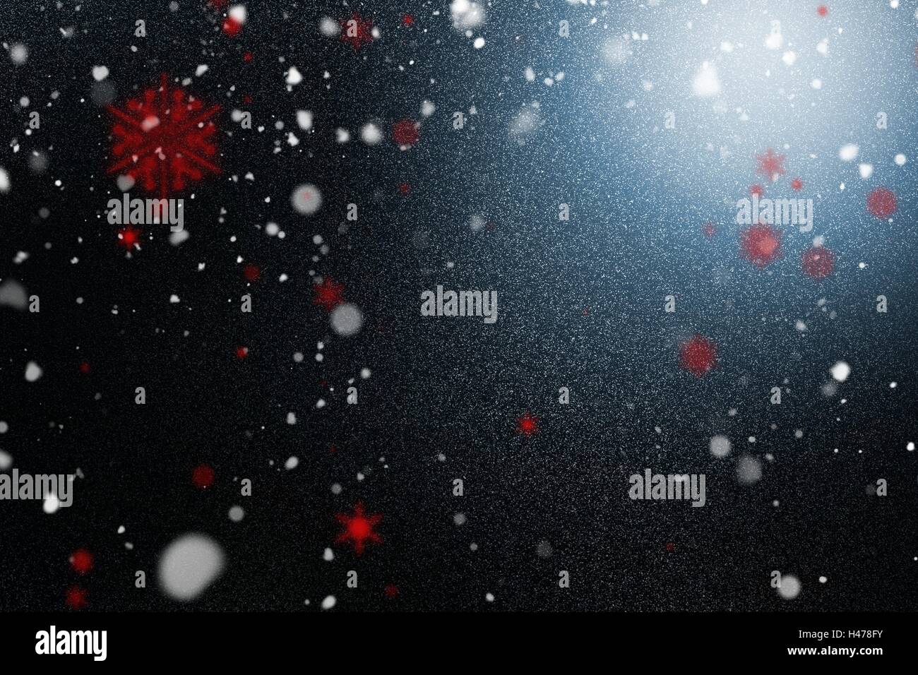 Snow with red flakes Stock Photo - Alamy