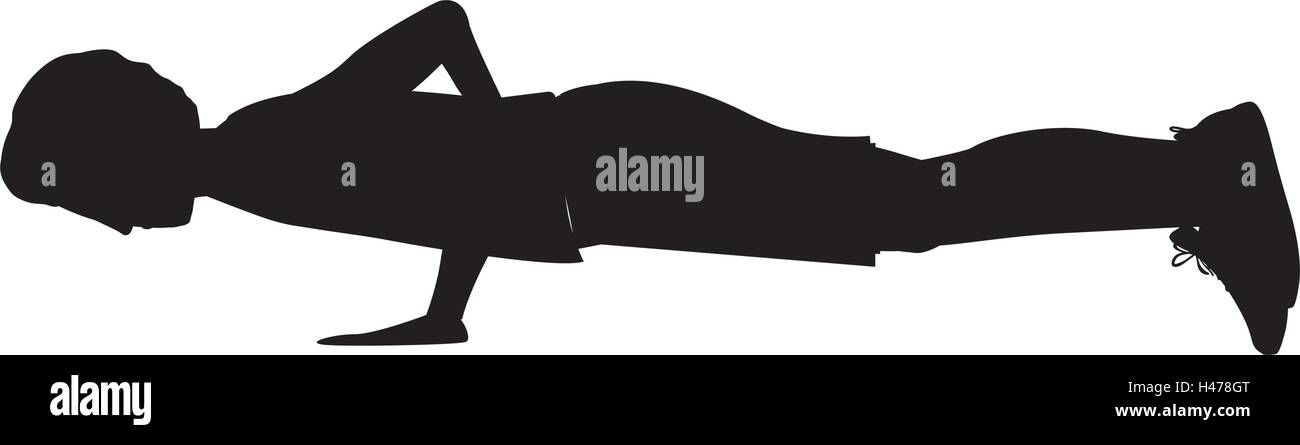silhouette with man push ups initial pose Stock Vector Image & Art - Alamy