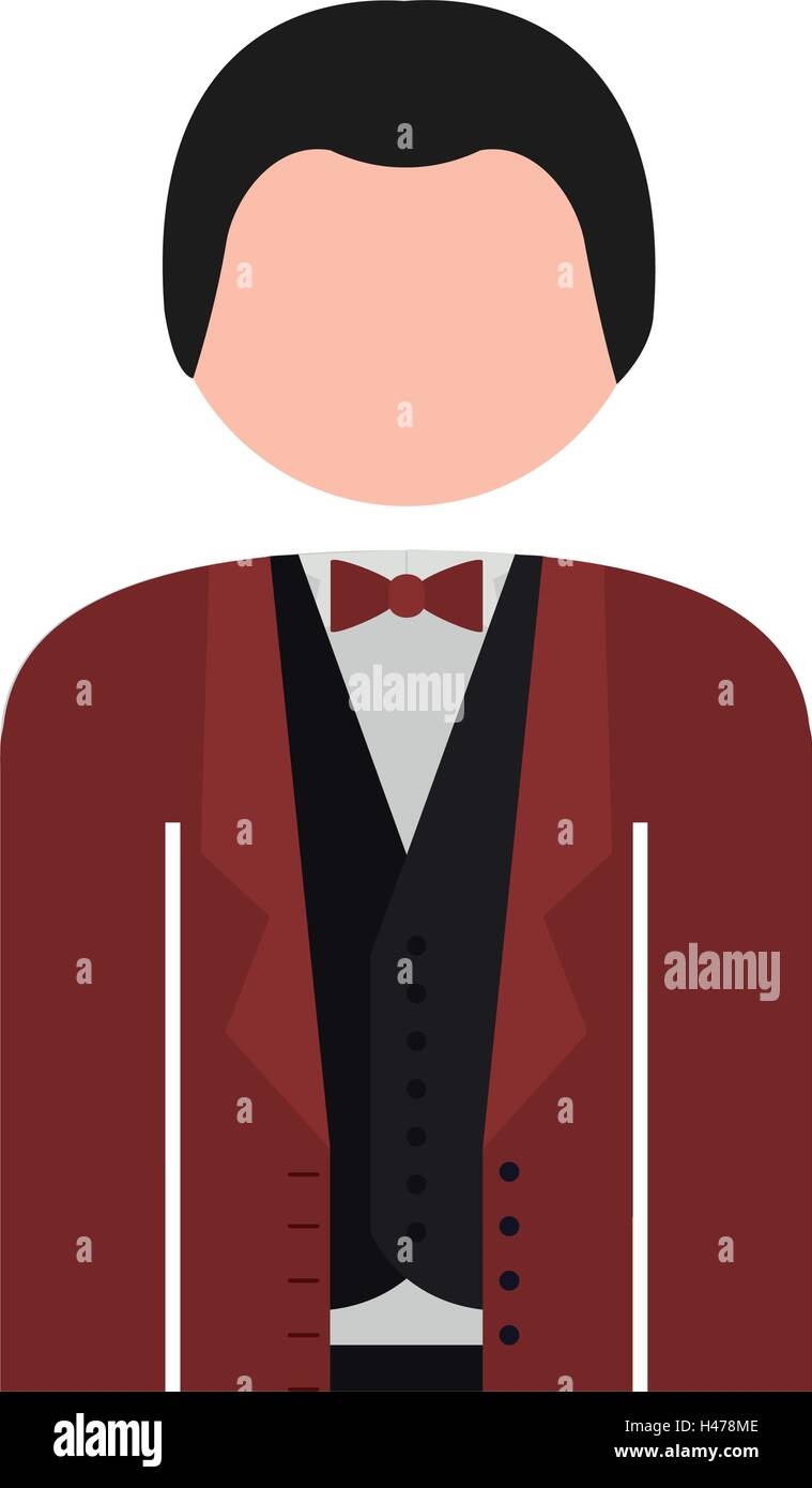 half body man formal suit bowtie Stock Vector Image & Art - Alamy