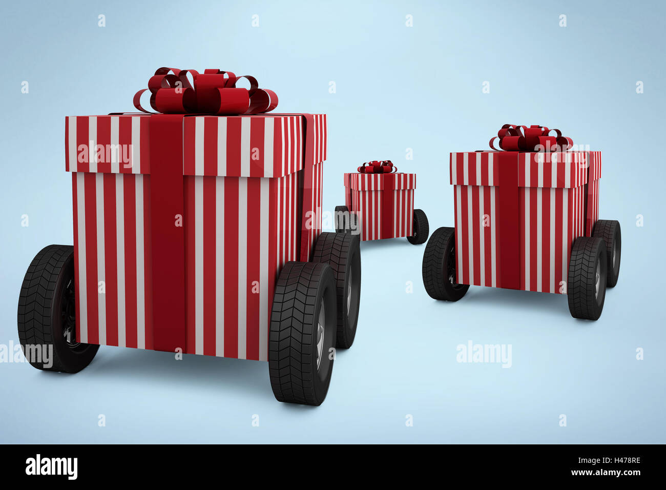 Striped white red gift box hi-res stock photography and images - Alamy