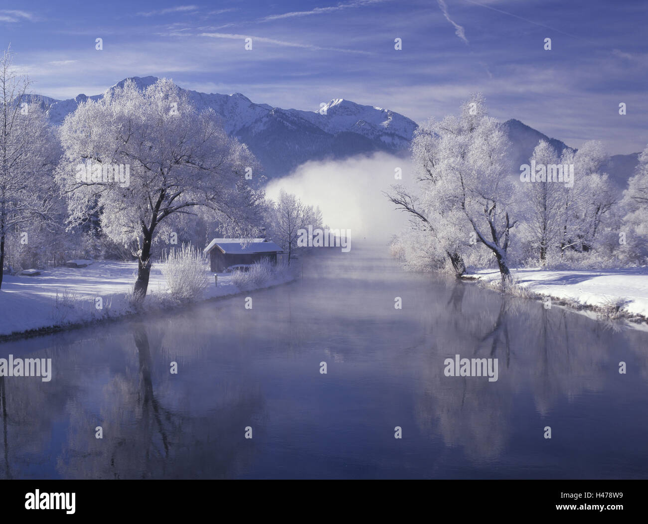 Germany, Bavaria, Upper Bavaria, Kochelsee (lake), Kochel, Loisach, in ...