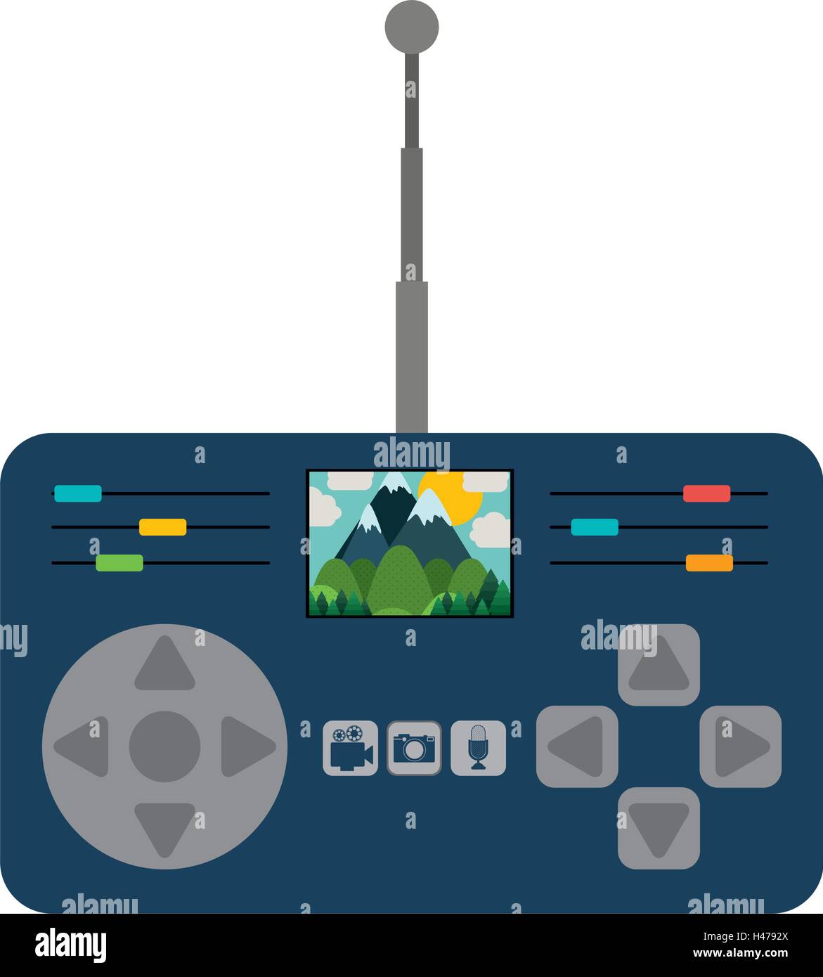 remote control advanced for drones with antenna and camera Stock Vector ...