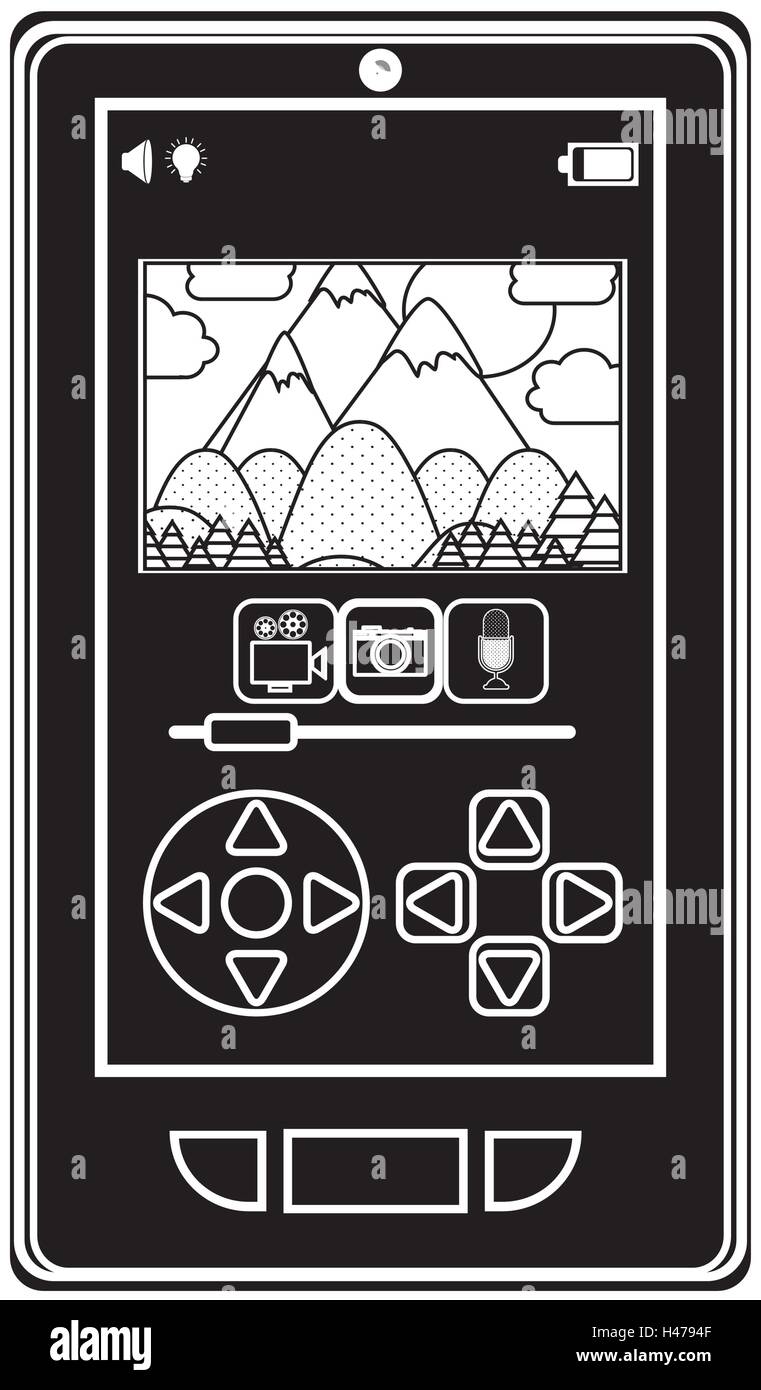 silhouette smartphone control remote for drones Stock Vector Image ...