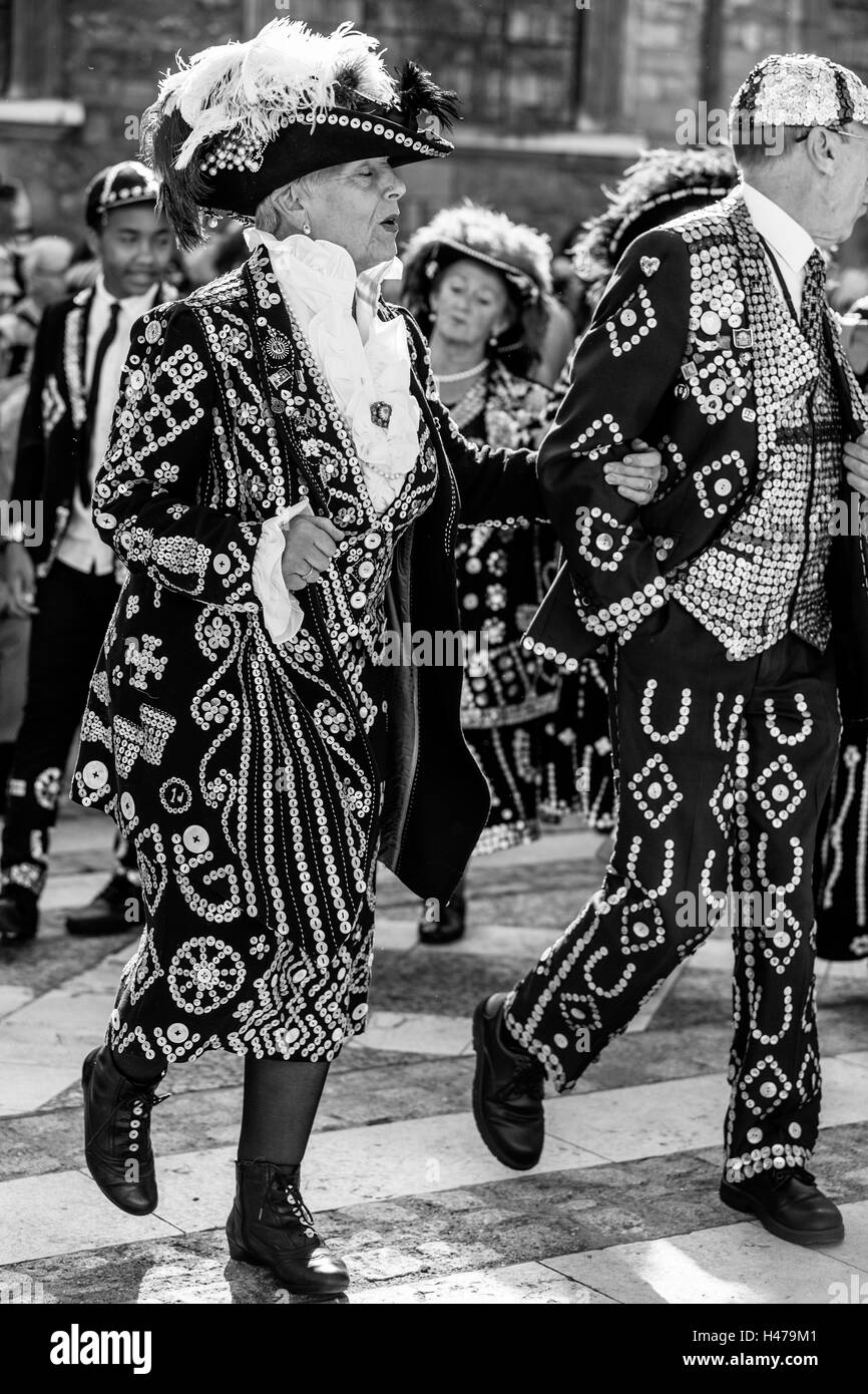 Pearly Kings and Queens Sing Traditional Songs At They Parade Around ...