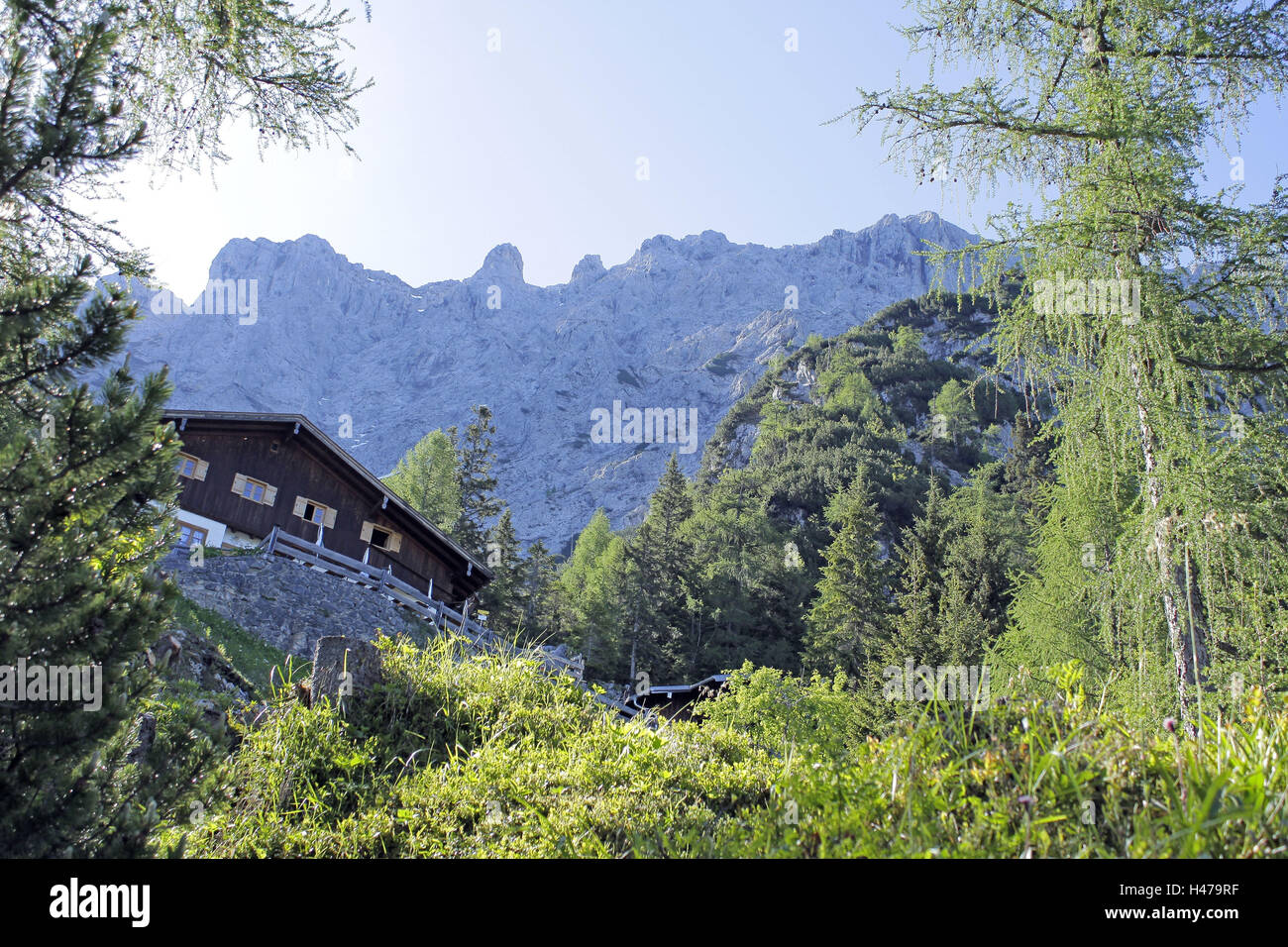 Mittenwalder hut under the Karwendel Stock Photo - Alamy