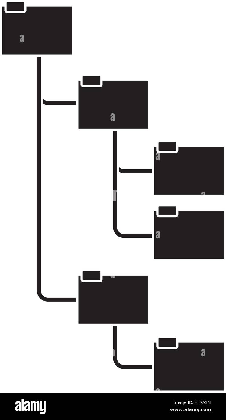 silhouette folders organized in hierarchy Stock Vector Image & Art - Alamy