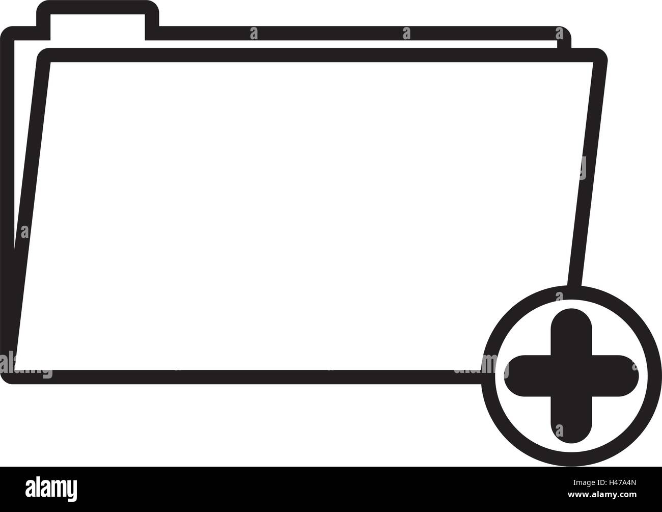 silhouette folder with symbol add more Stock Vector Image & Art - Alamy