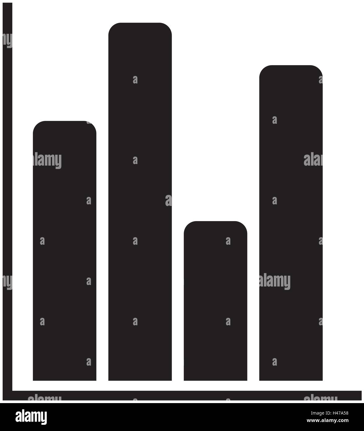 silhouette column chart in black color Stock Vector Image & Art - Alamy