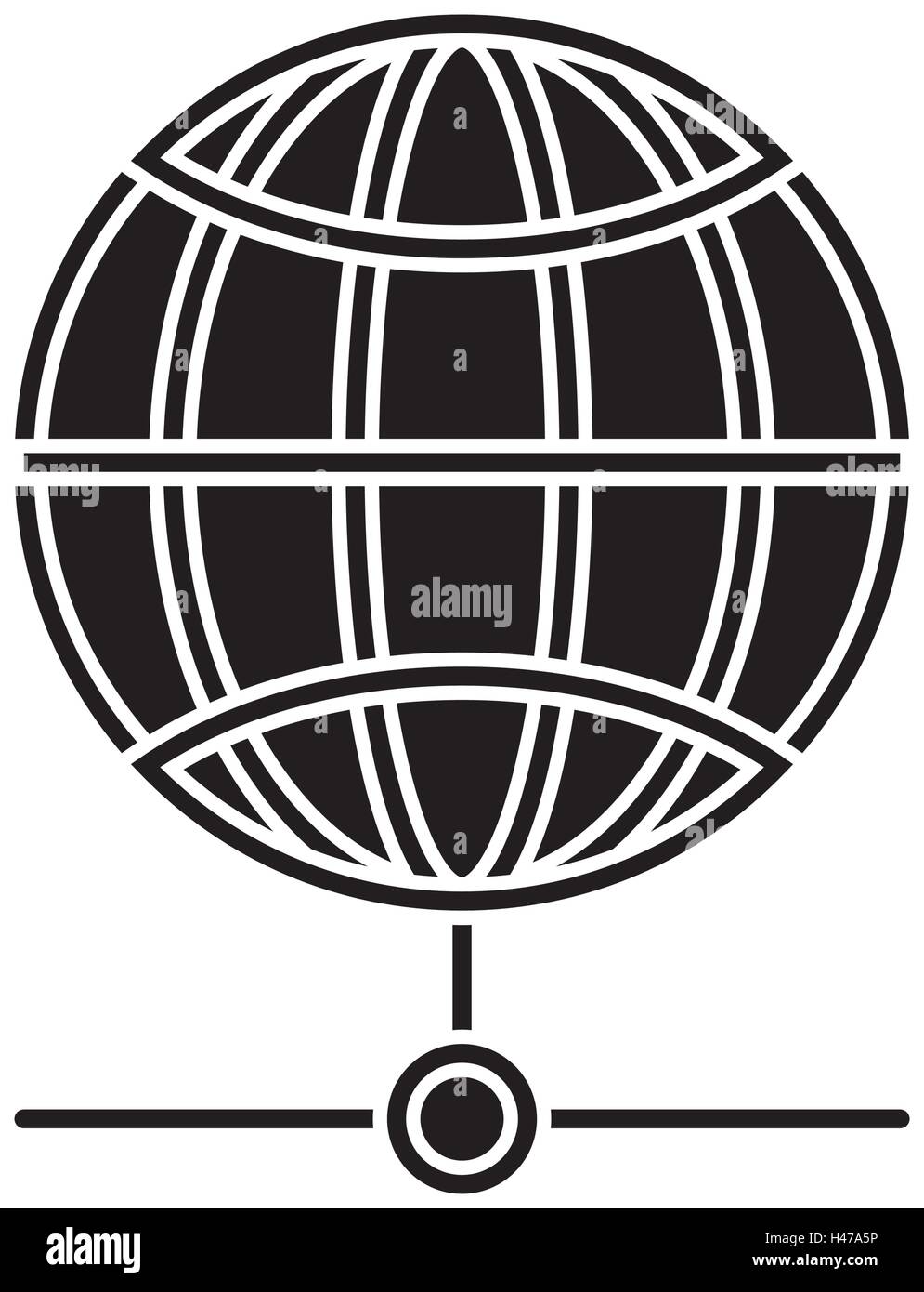 silhouette sphere with meridians and mesh Stock Vector Image & Art - Alamy