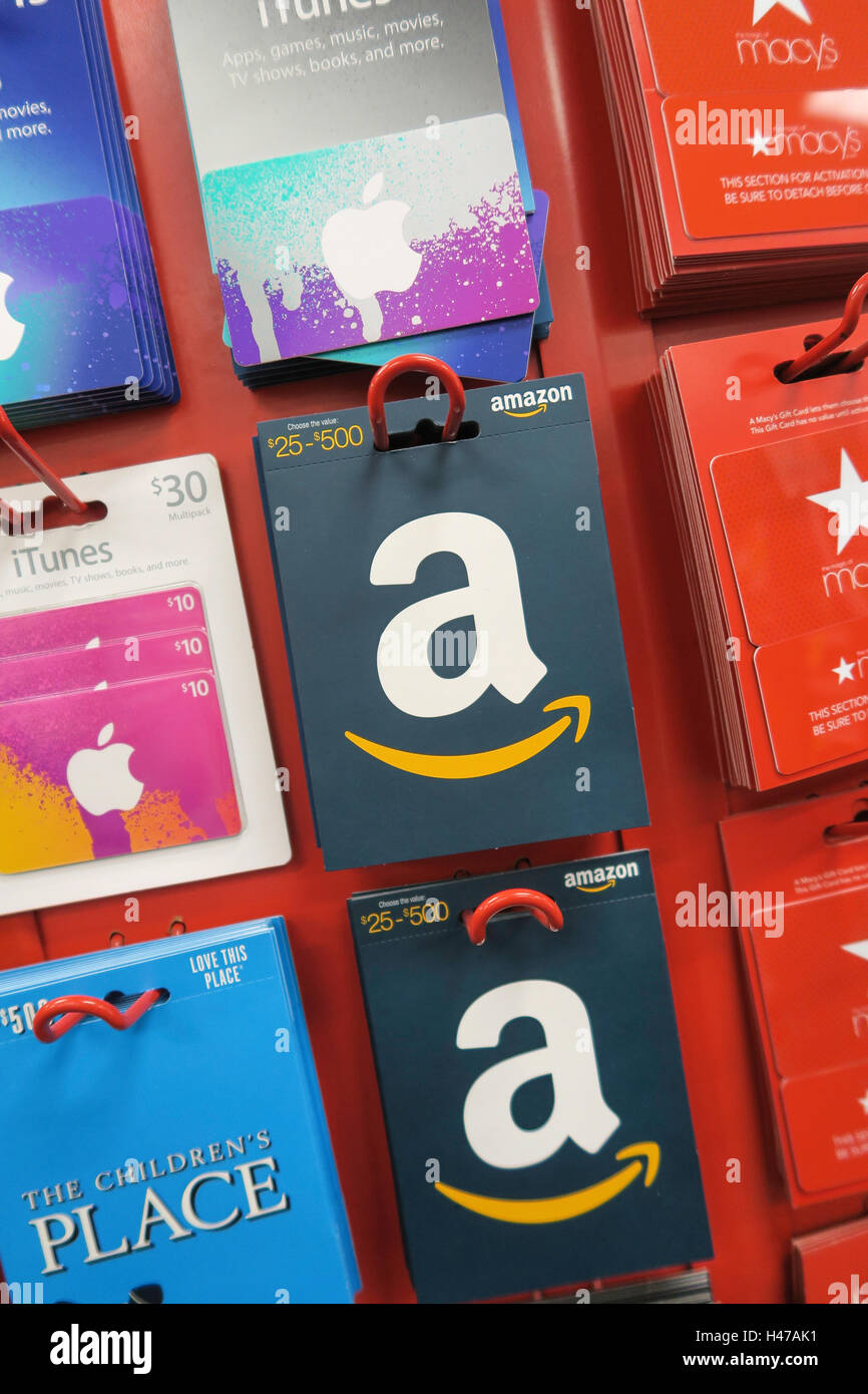 Prepaid Gift Cards Display, USA Stock Photo - Alamy