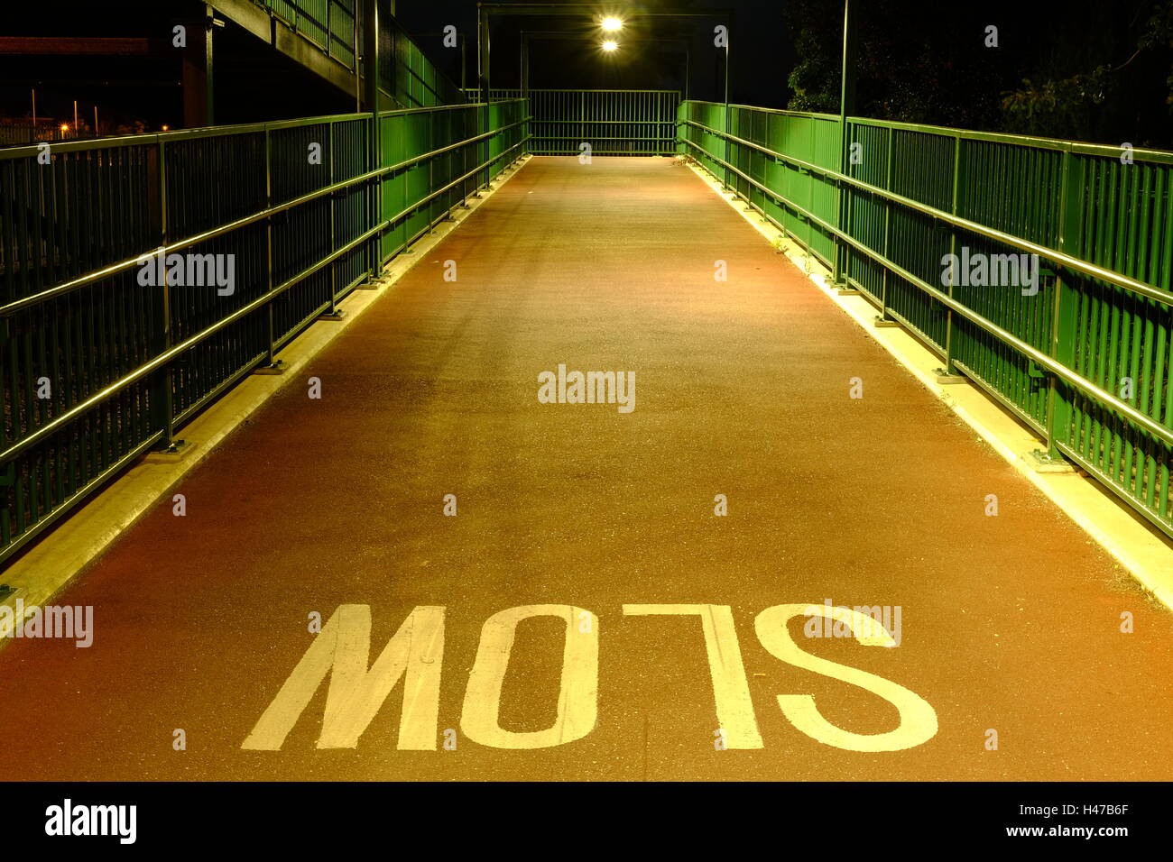 cycle track at night Stock Photo - Alamy