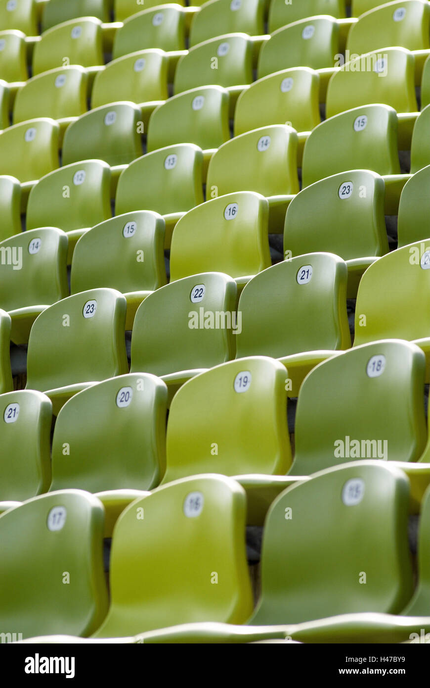 Seating, seats, series, numbering, figures, green Stock Photo - Alamy