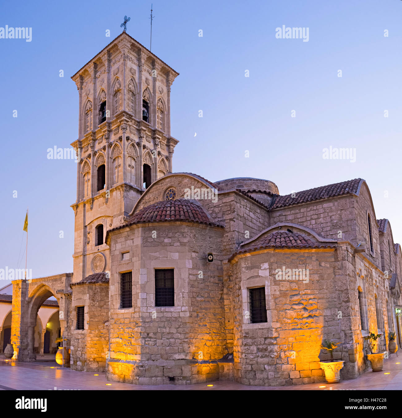 The huge stone building of the St Lazarus church, located in the old ...