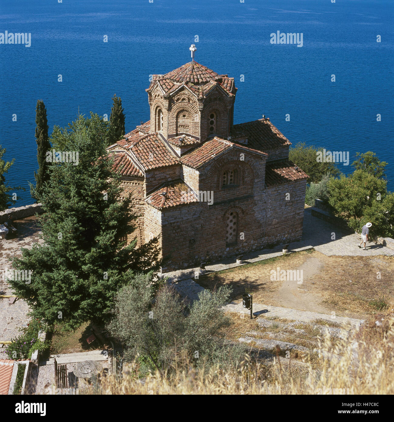 Macedonia, Ohrid, church Holy John, from Kaneo, Southeast, Europe, the ...