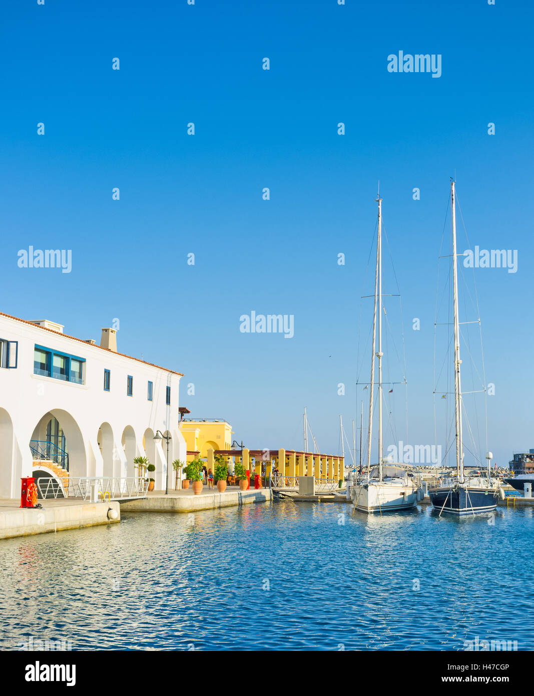 Limassol Marina is famous tourist destination, there are many cafes and ...