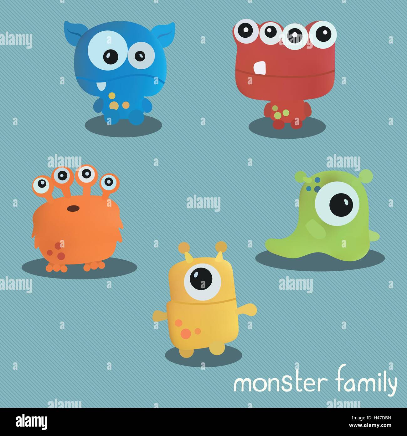 Set with five monsters. Print for Halloween Stock Vector Image & Art ...