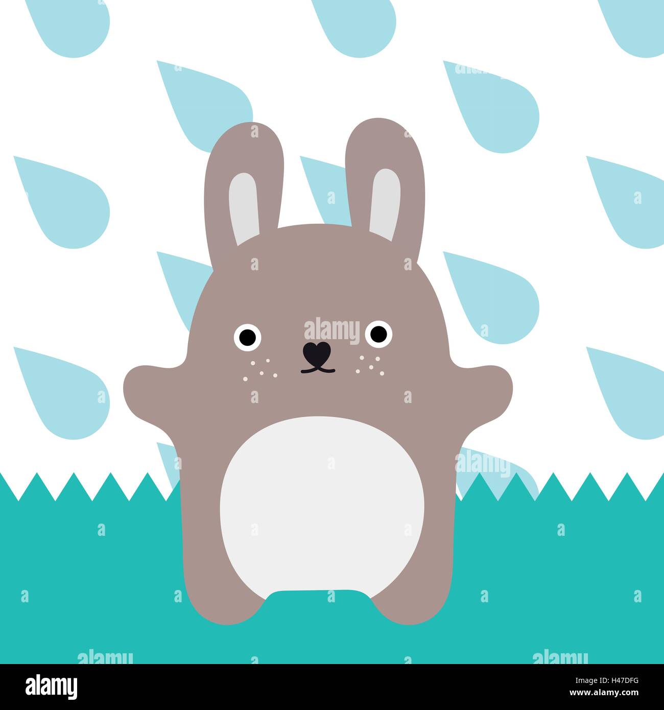 Gray rabbit in white Stock Vector Images - Alamy