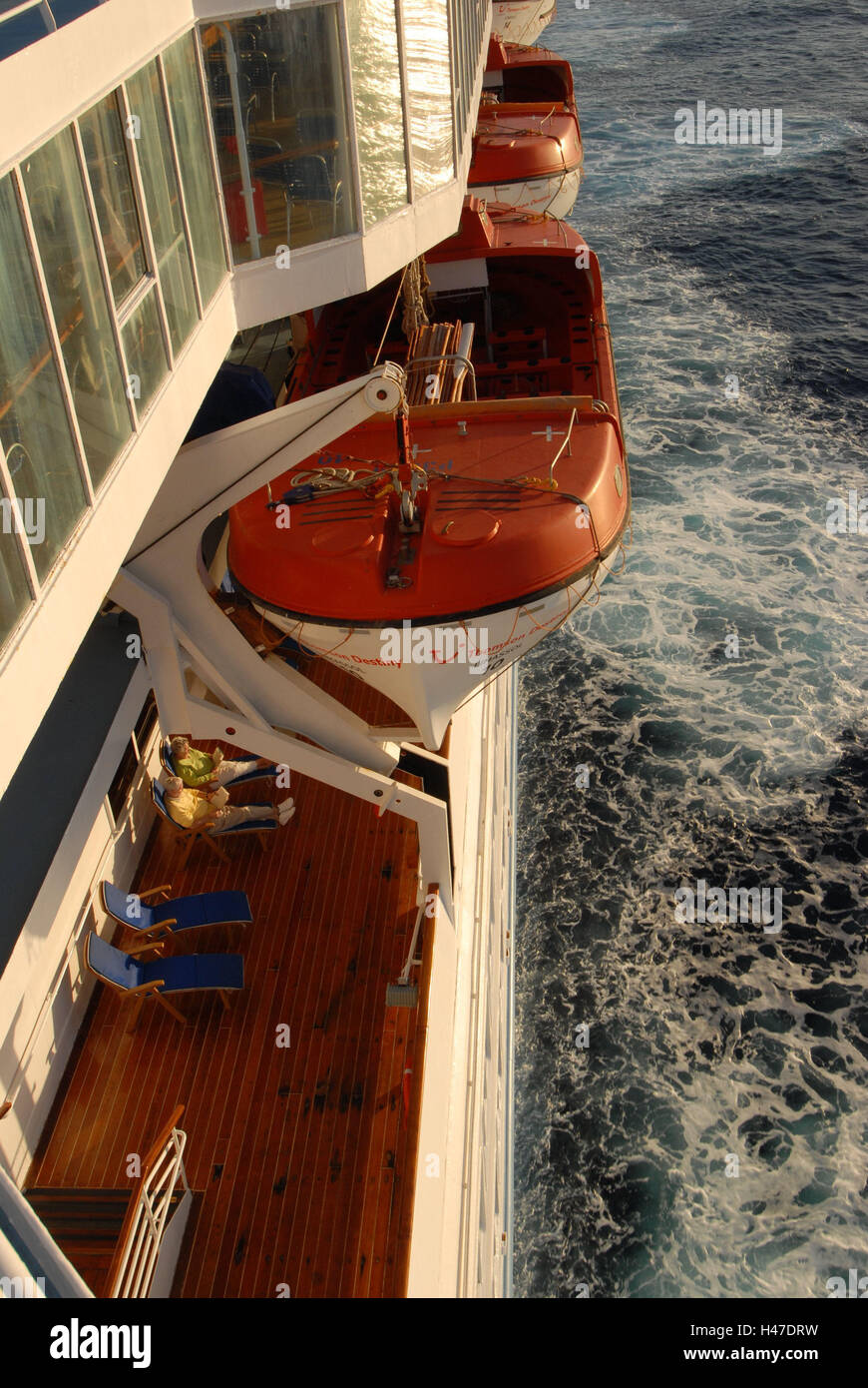 Cruise ship, lifeboats, detail Stock Photo - Alamy
