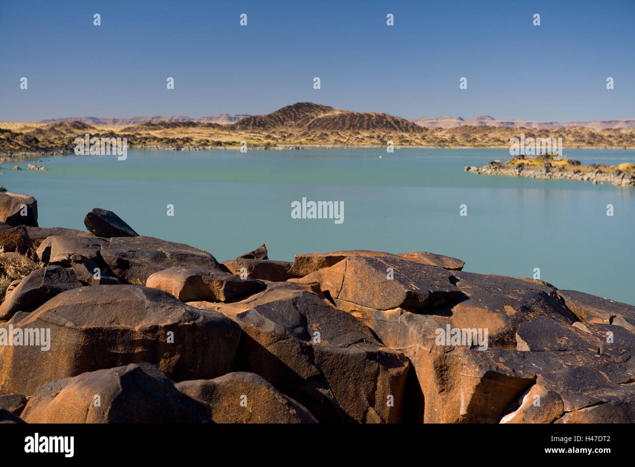 Africa, Namibia, Fish River canyon, reservoir, embankment Naute Stock ...