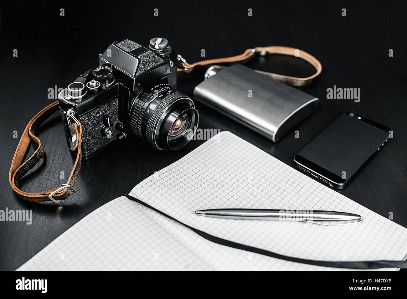 Film camera with lens and notebook hi-res stock photography and images ...