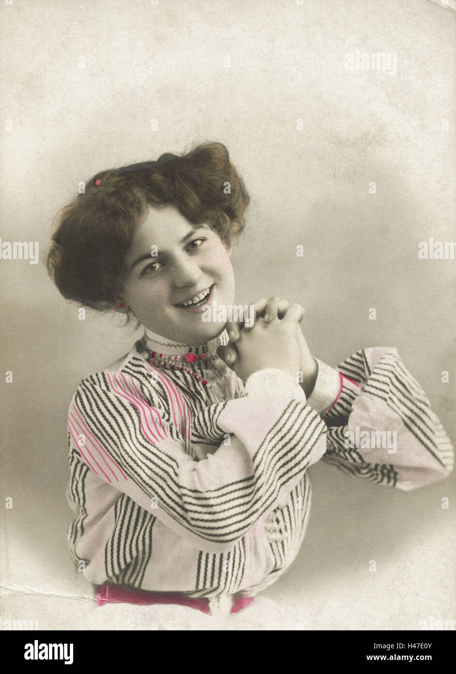 Nostalgia, woman, gesture, joy, delight, portrait, b/w colored ...