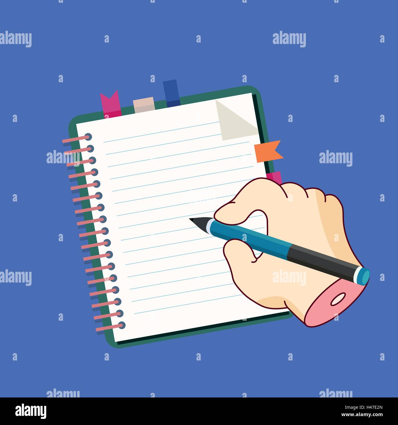 Writing in notebook Stock Vector Images - Alamy