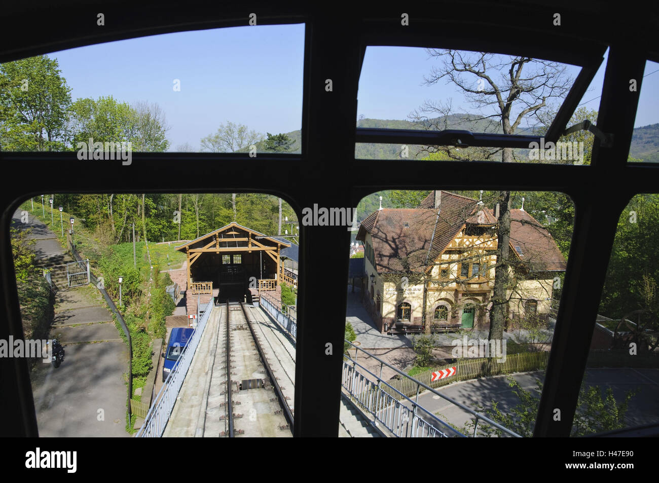 Heidelberg, historical funicular railway, mountain railway to the king ...