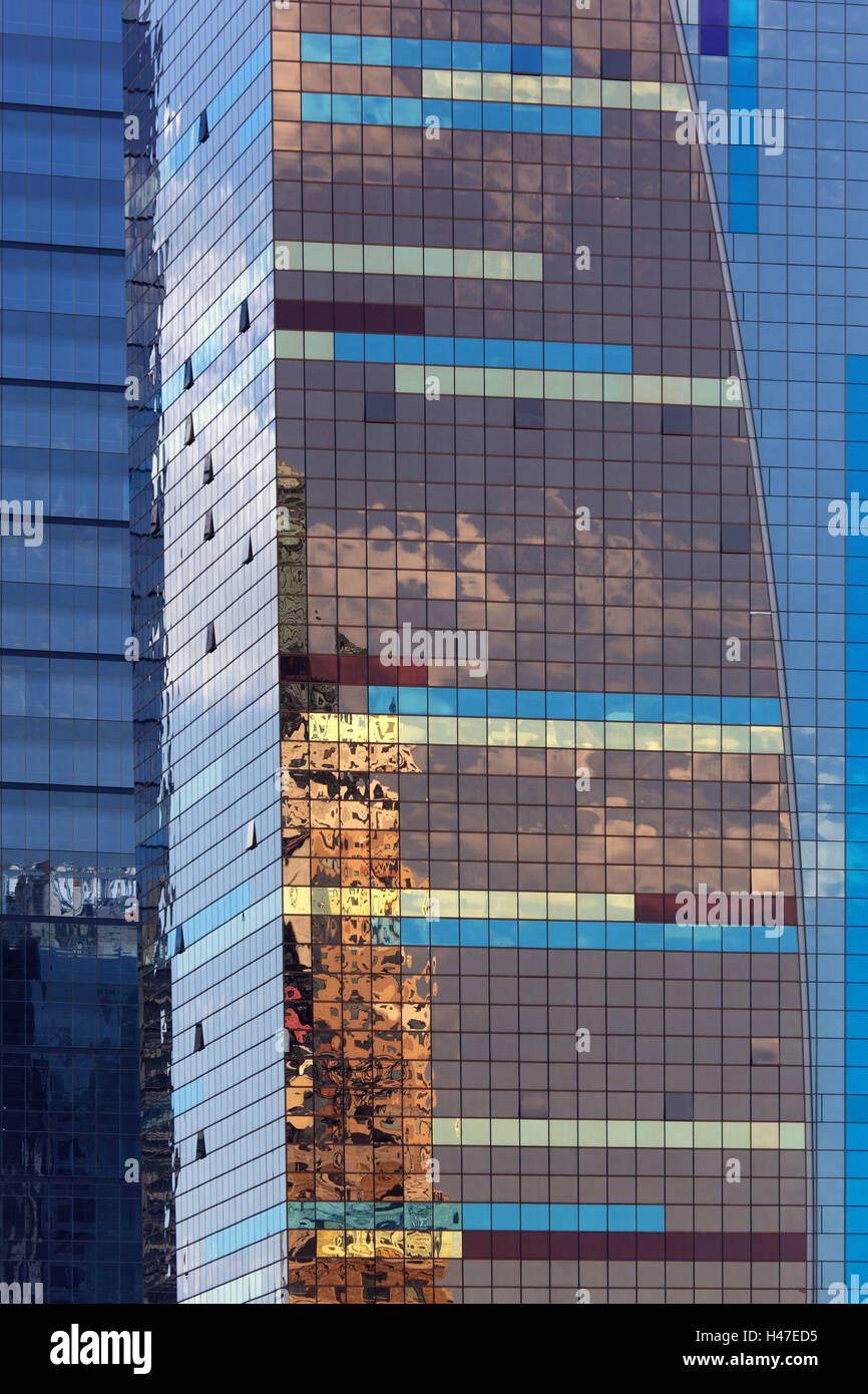 The USA, New York city, Manhattan, skyscraper, glass front, mirroring ...