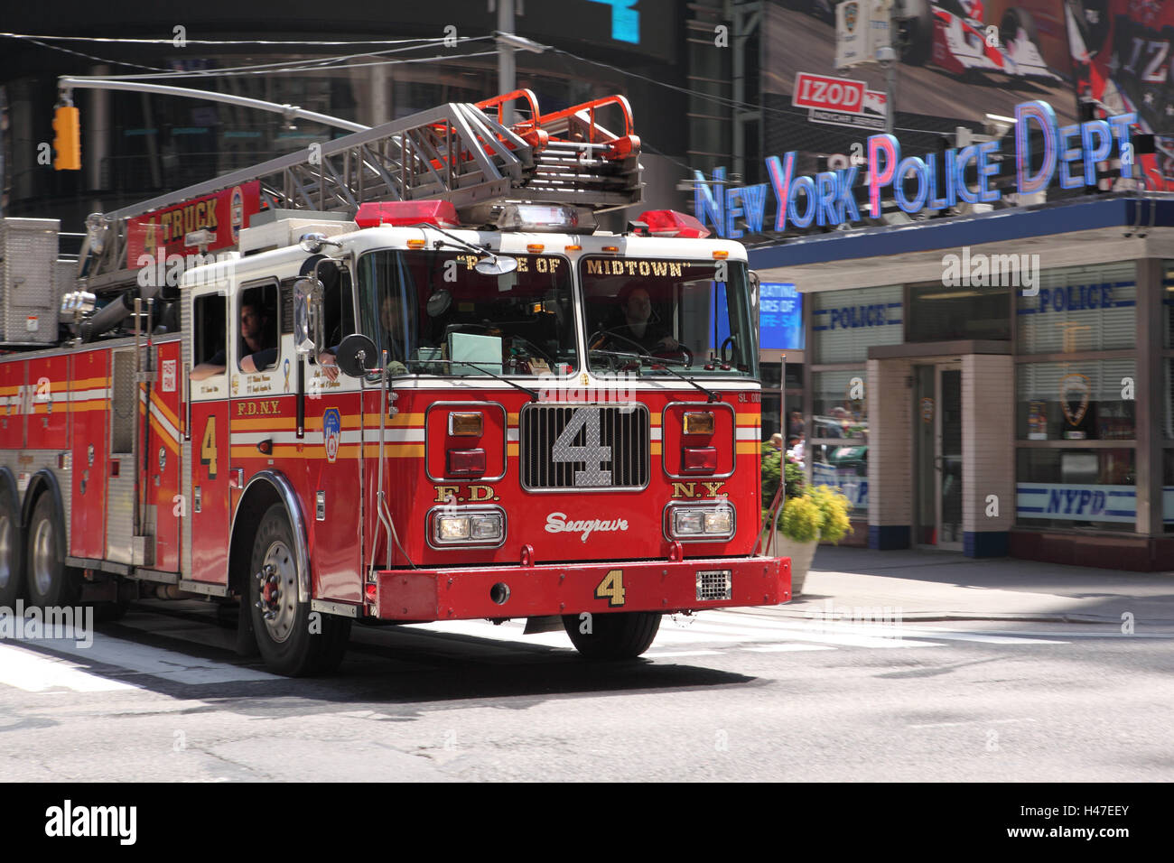 The USA, New York city, Manhattan, Times Square, fire engine, police ...