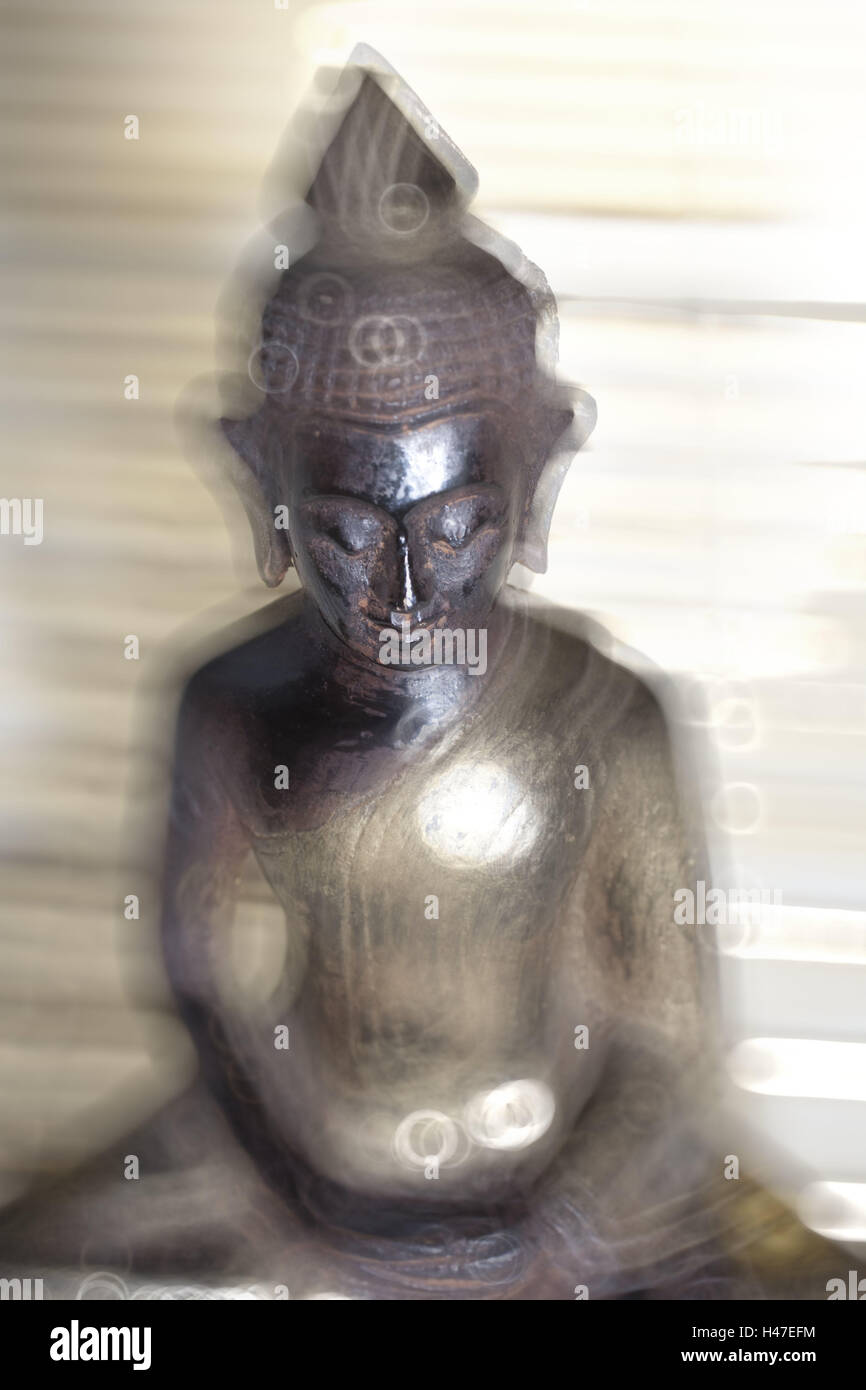 Buddha's figure, blur, back light, Asian, Buddha, sit, recreation Stock ...