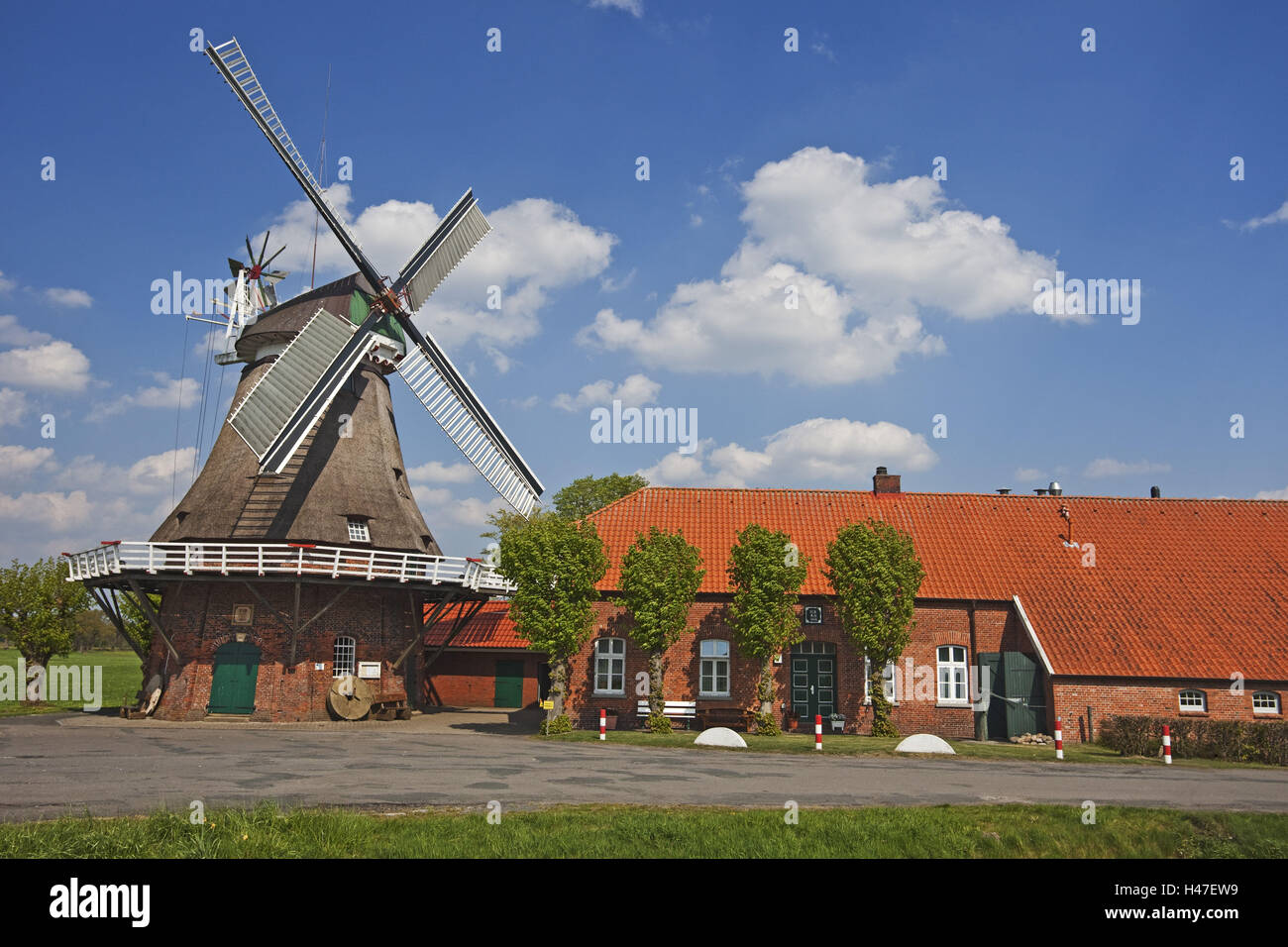 East Friesland, windmill in Bagband Stock Photo - Alamy